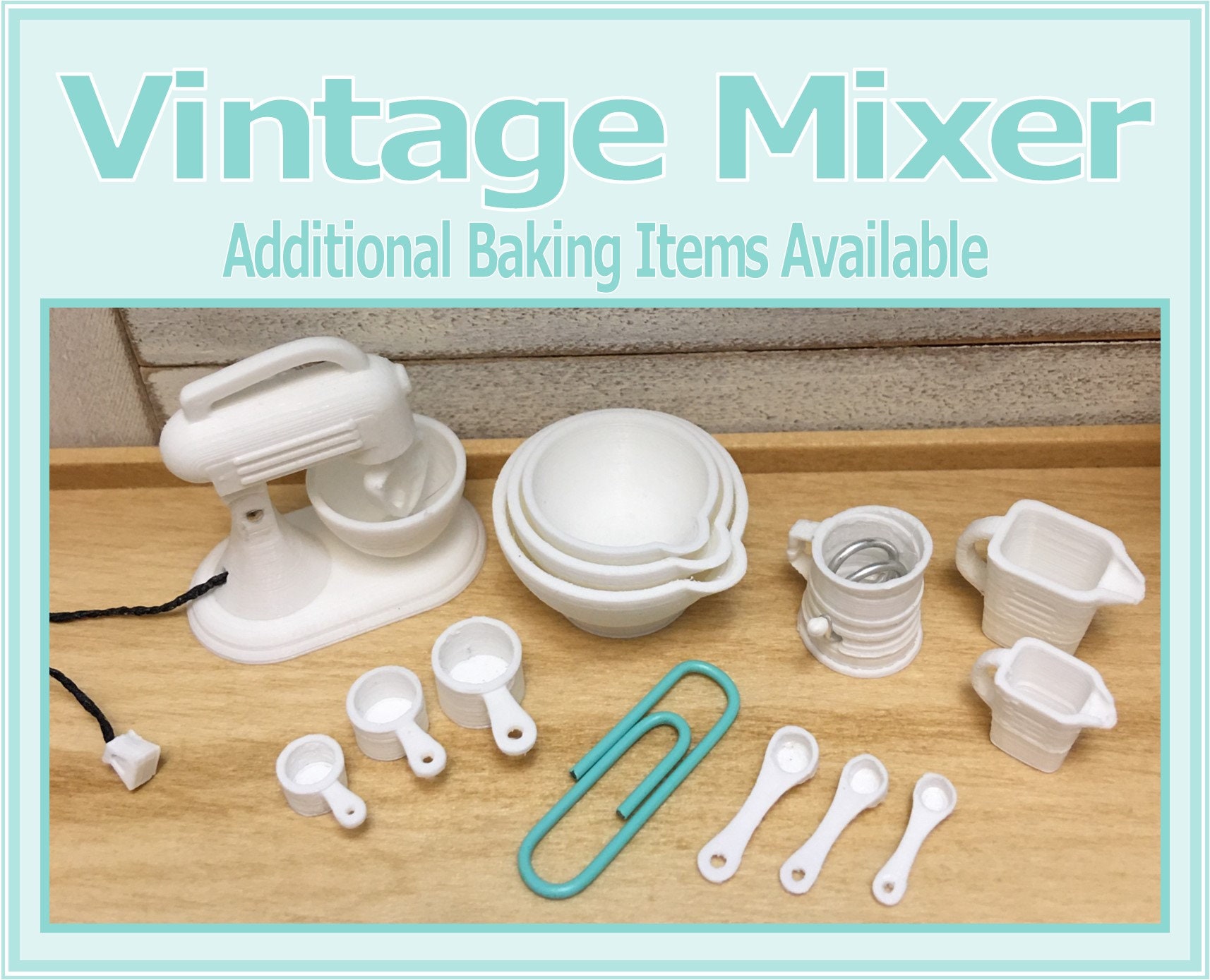 1:12 Dollhouse Vintage Stand Mixer 3D Print File STL Instant Download ...