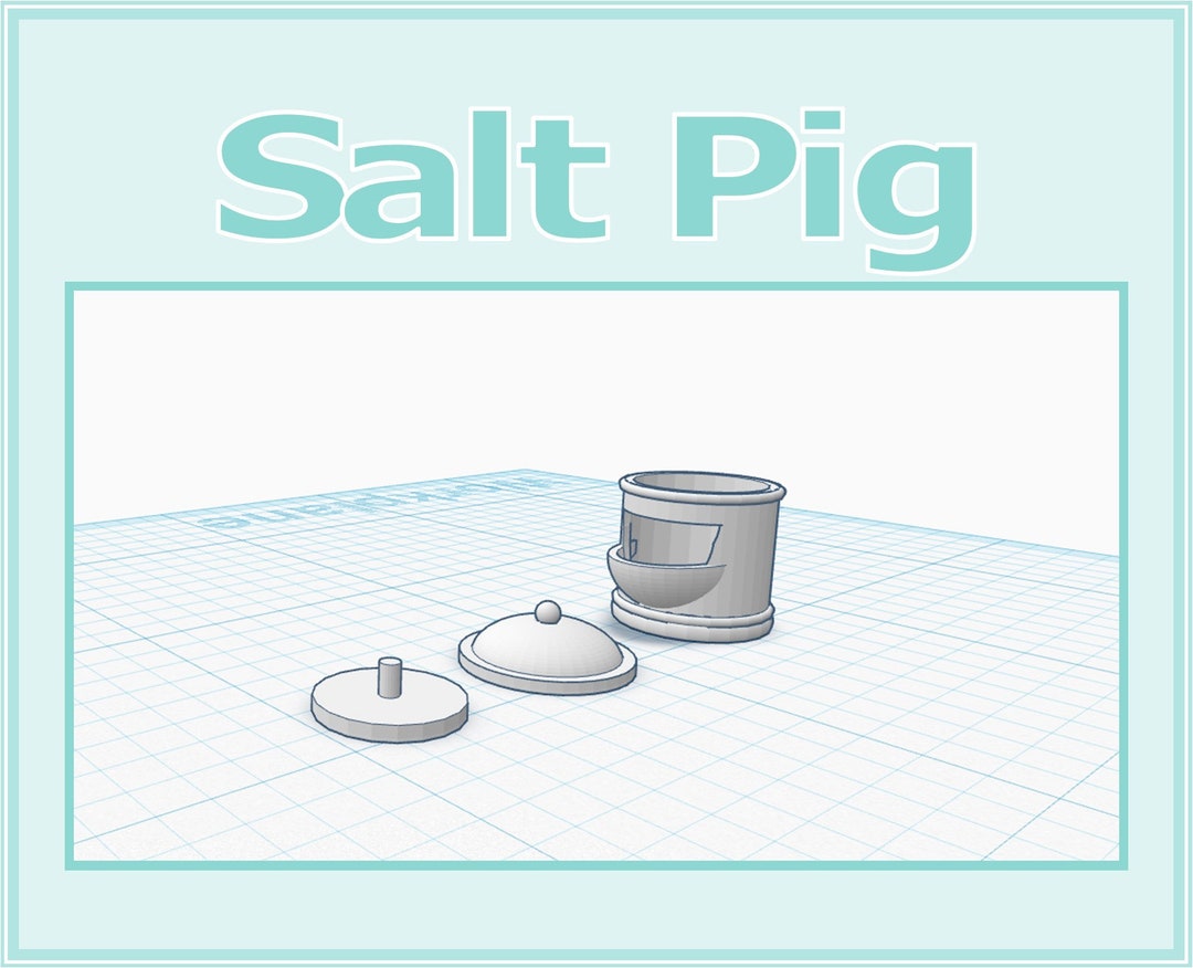 1:12 Dollhouse Salt Pig & Lid 3D Print File STL Instant Download All ...