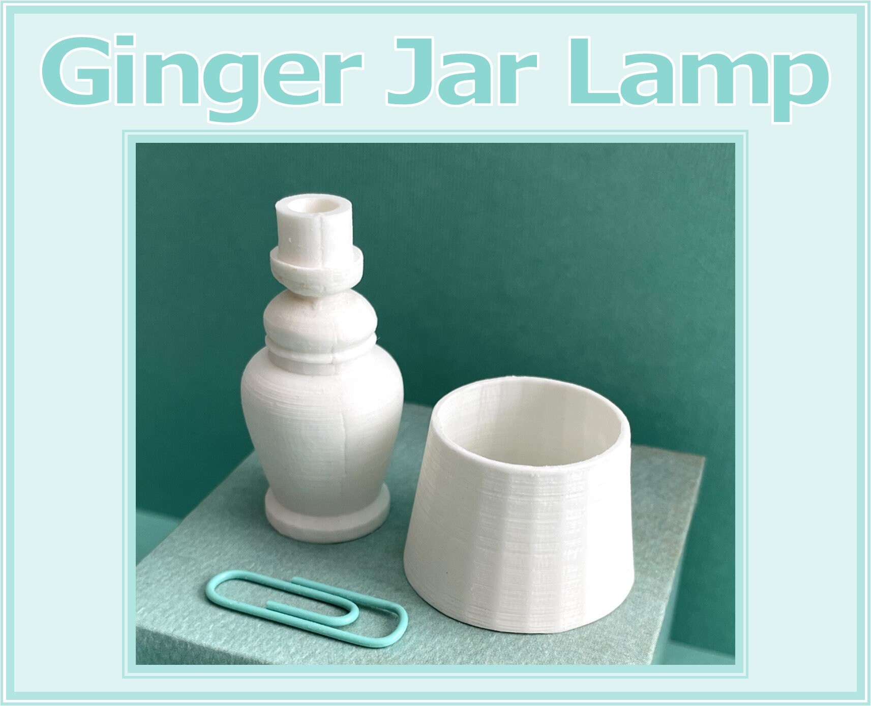 1:12 Dollhouse Ginger Jar Lamp & Shade 3D Print File STL Instant ...