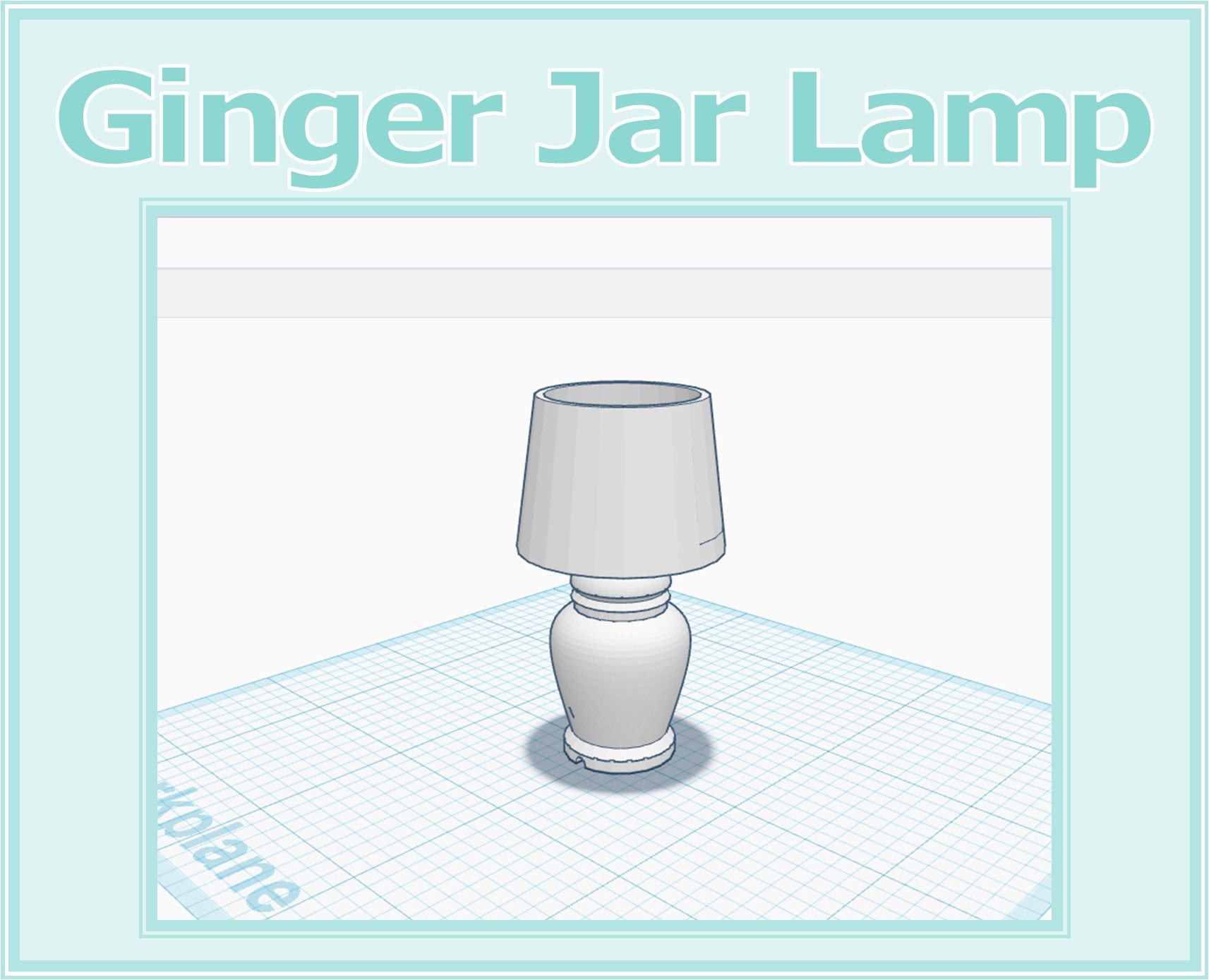 1:12 Dollhouse Ginger Jar Lamp & Shade 3D Print File STL Instant ...