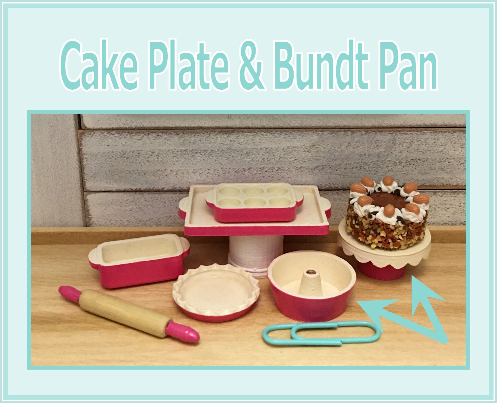 1:12 Dollhouse Fancy Cake Plate & Bundt Pan Set 3D Print File STL ...