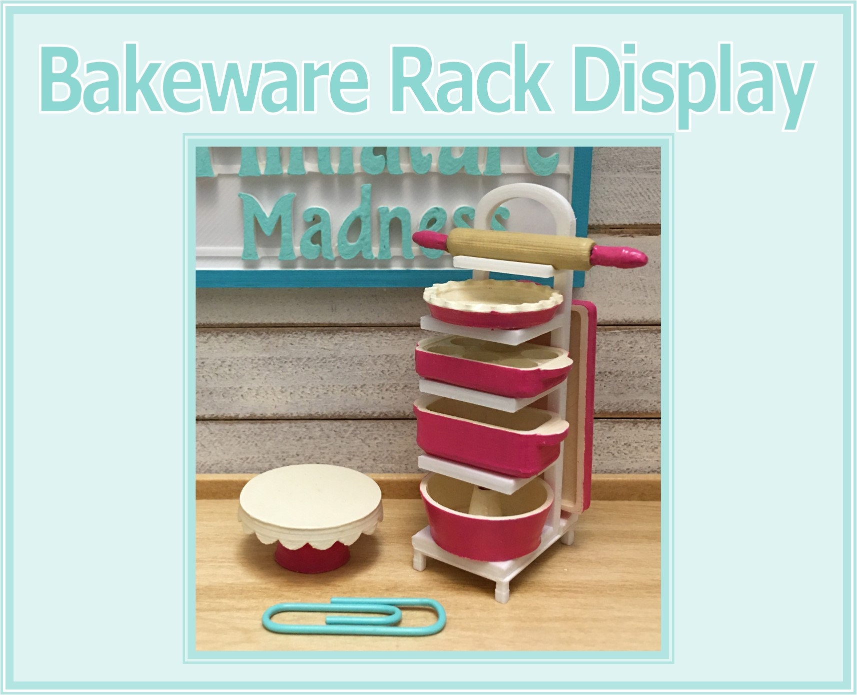 1:12 Bakeware Display Rack 3D Print File STL Instant Download All ...