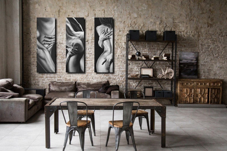 Canvas Print SET 1 Home Decor Canvas Erotic Nu Painting Large - Etsy