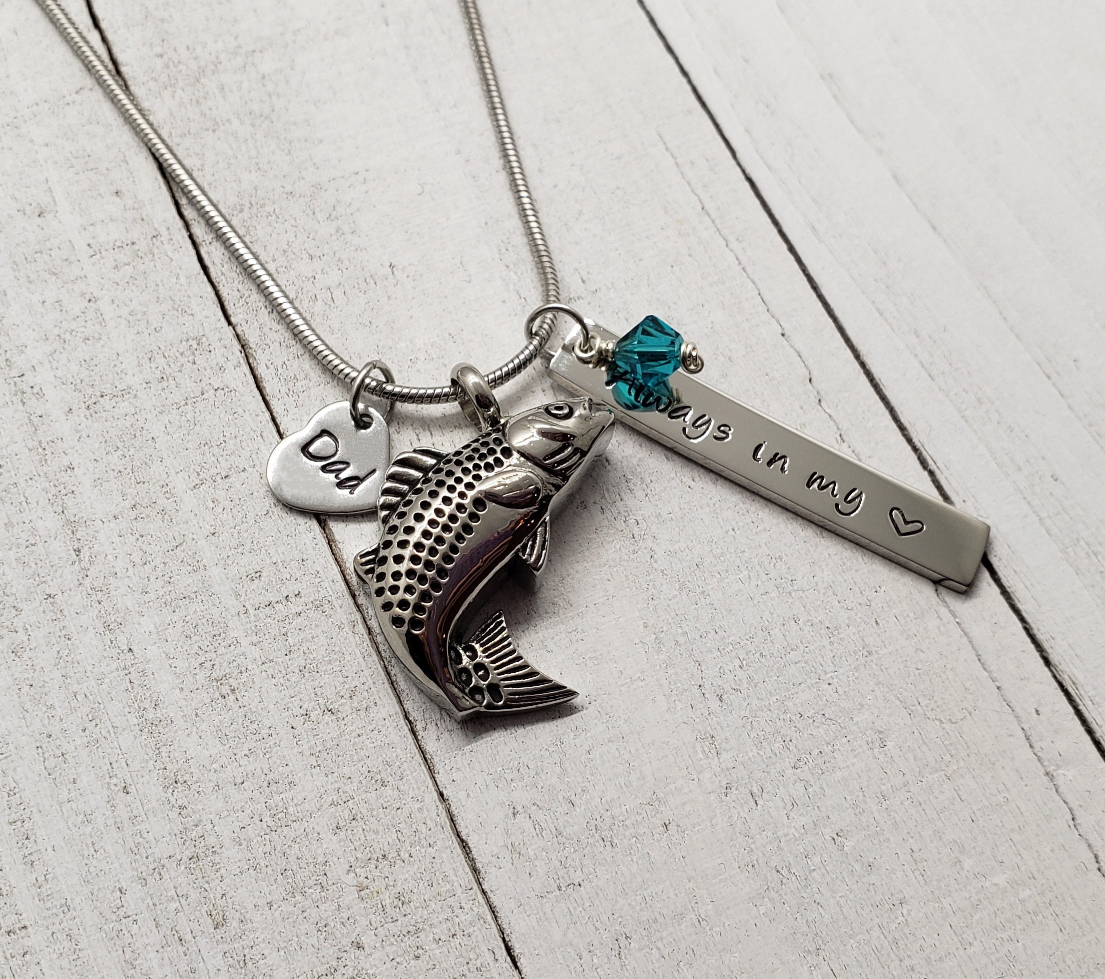 Personalized Fish Cremation Jewelry for Ashes Urn Necklaces | Etsy