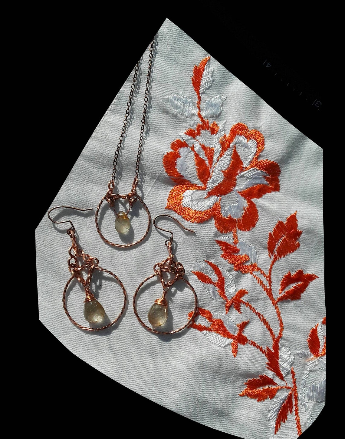 Vivid Copper Metal & Copper Rutilated Quartz Briolette Pendant | Etsy