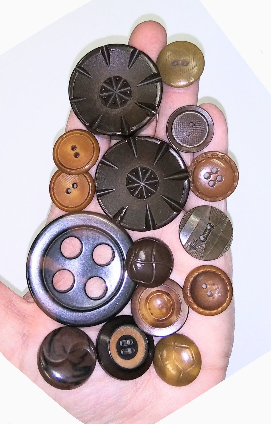 Assorted Lot of 15 Carved Art Deco Brown Bakelite Celluloid - Etsy