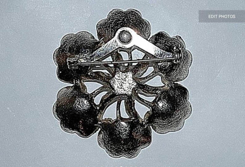 Set of Four Vintage Costume Brooches / Large Molded Sapphire & - Etsy