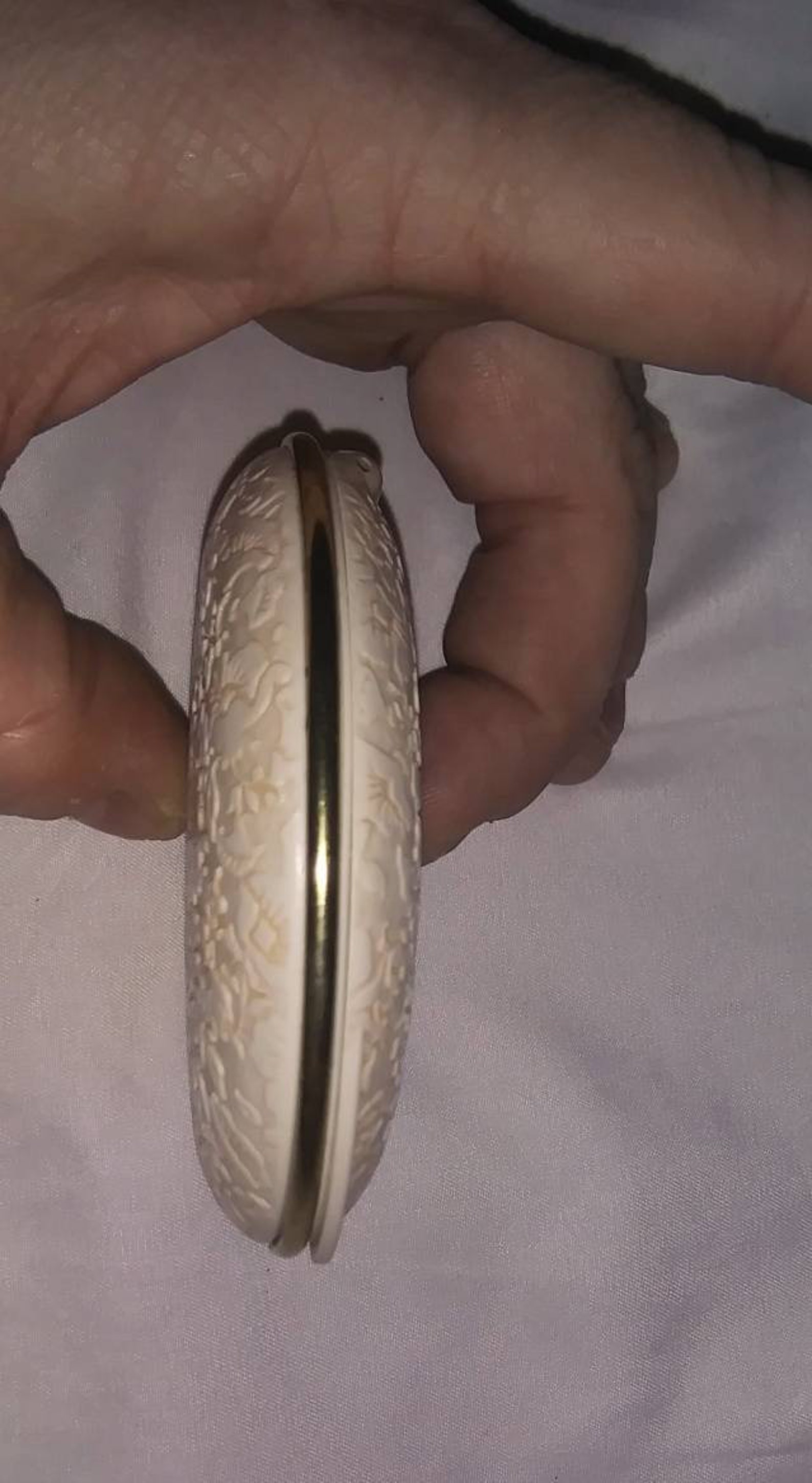 Ornate Vintage Faux Ivory Molded Plastic Avon Facial Powder | Etsy