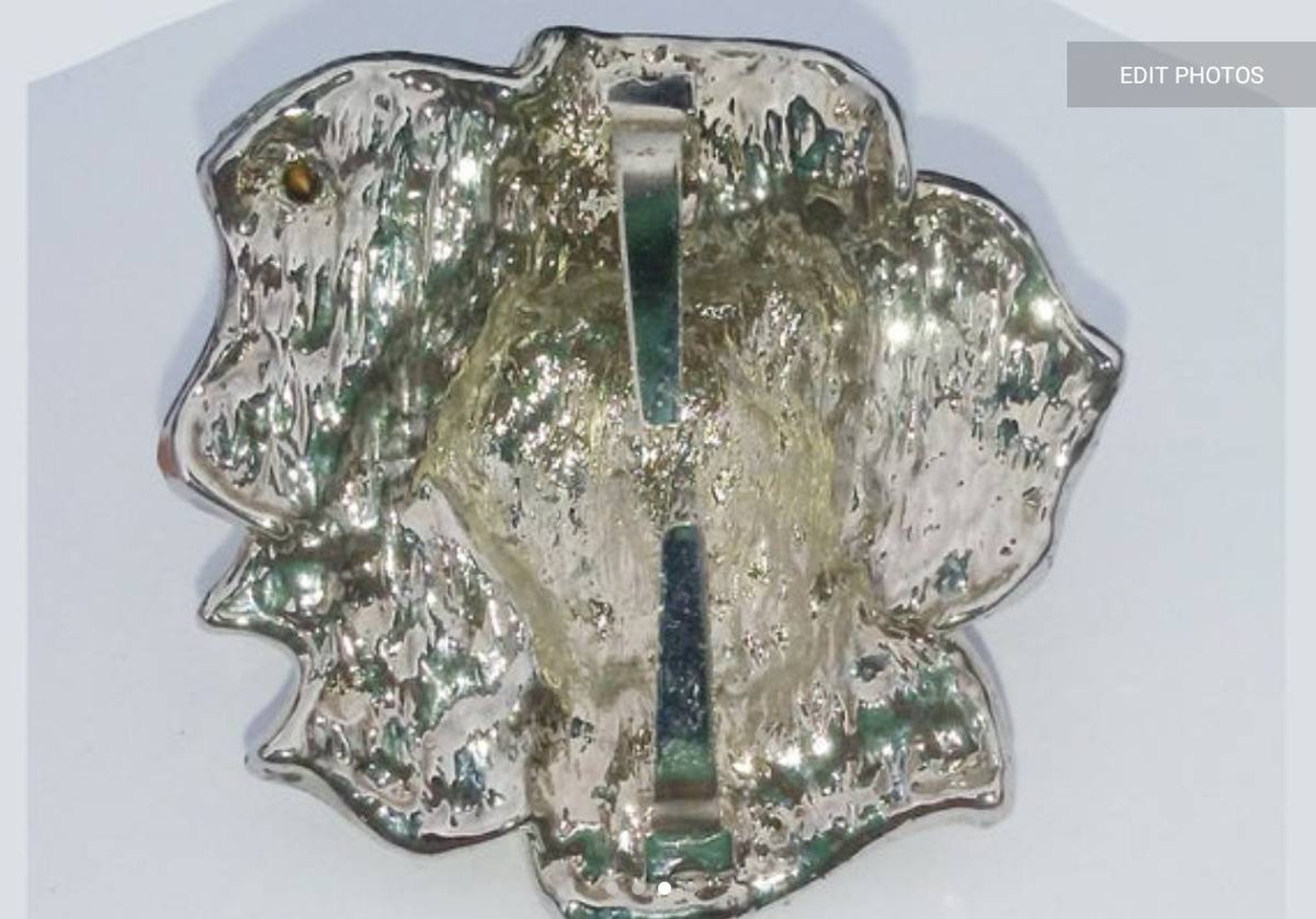 Set of Four Vintage Costume Brooches / Large Molded Sapphire & - Etsy