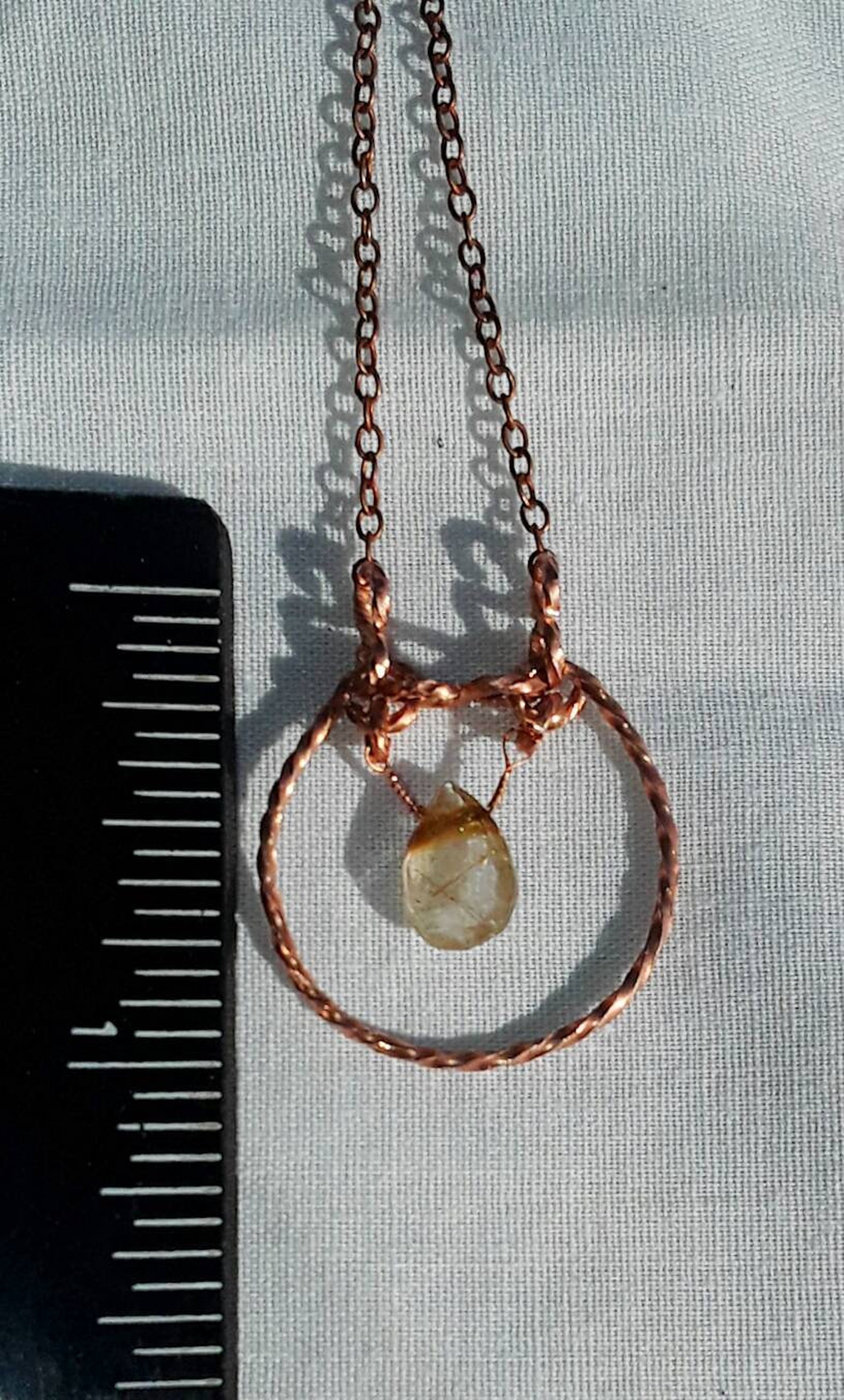 Vivid Copper Metal & Copper Rutilated Quartz Briolette Pendant | Etsy