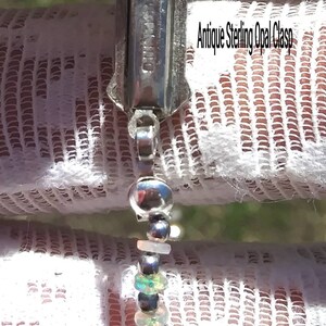 Art Deco Fiery Natural Opal & Angel Hair Rutilated Quartz Necklace With ...