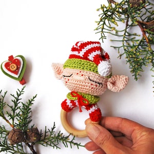 Christmas Baby Shower Gift Christmas Elf Baby Rattle Ready to - Etsy