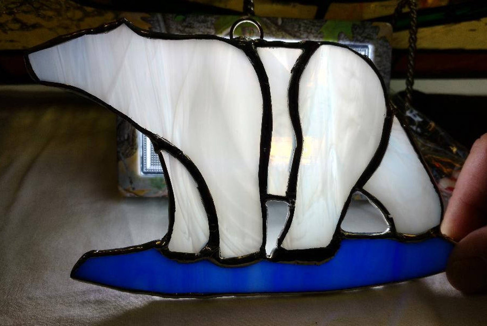 Stained Glass Polar Bear Suncatcher Etsy