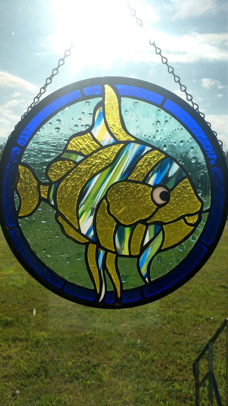 Stained Glass Tropical Fish Panel - Etsy Canada