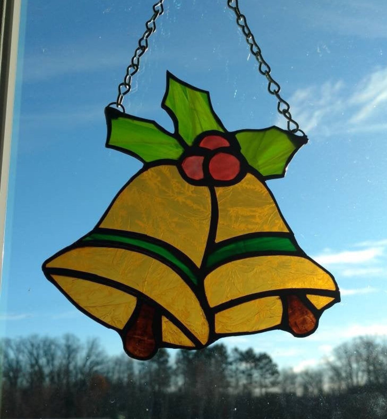 Stained Glass Christmas Bells Suncatcher - Etsy