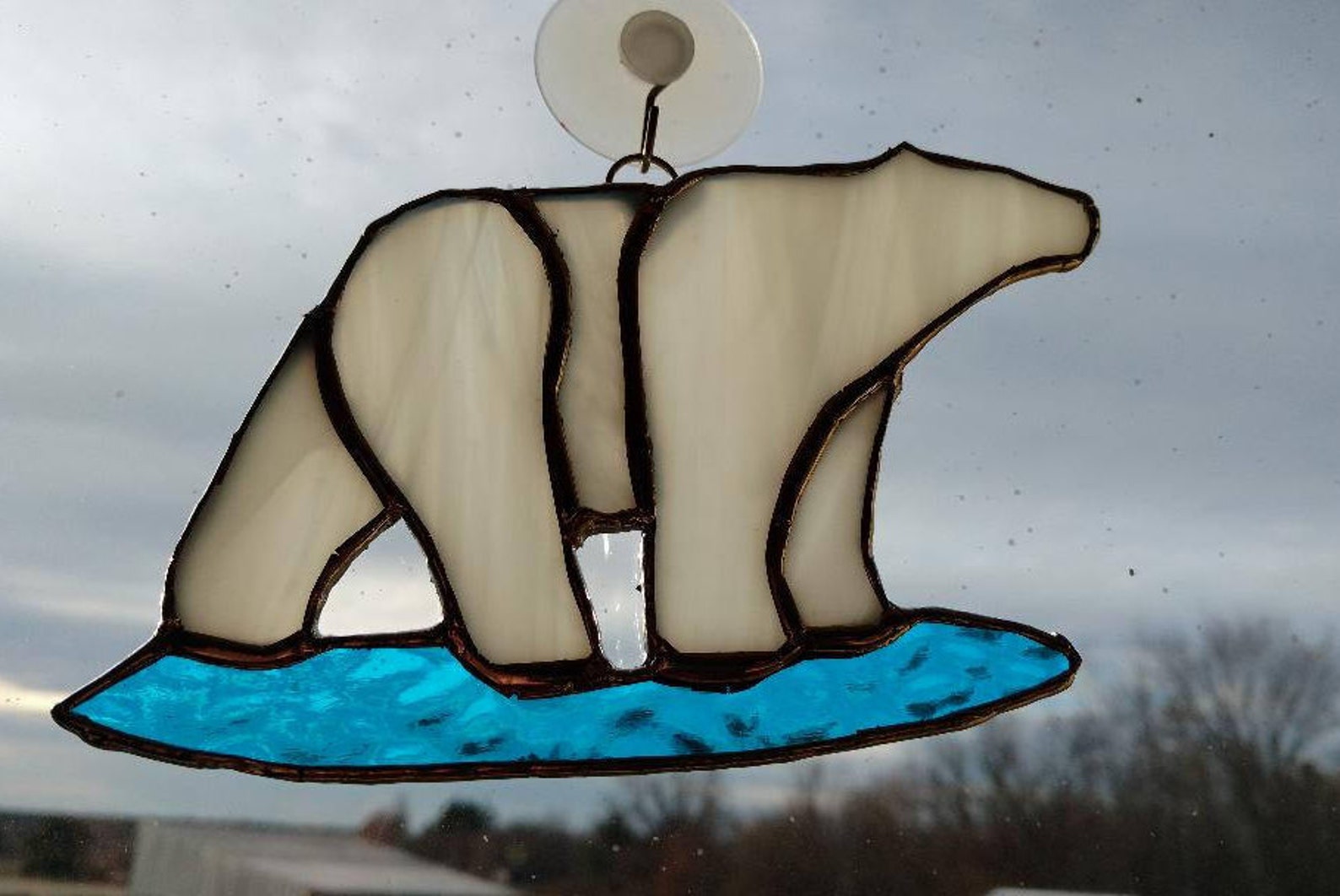 Stained Glass Polar Bear Suncatcher Etsy