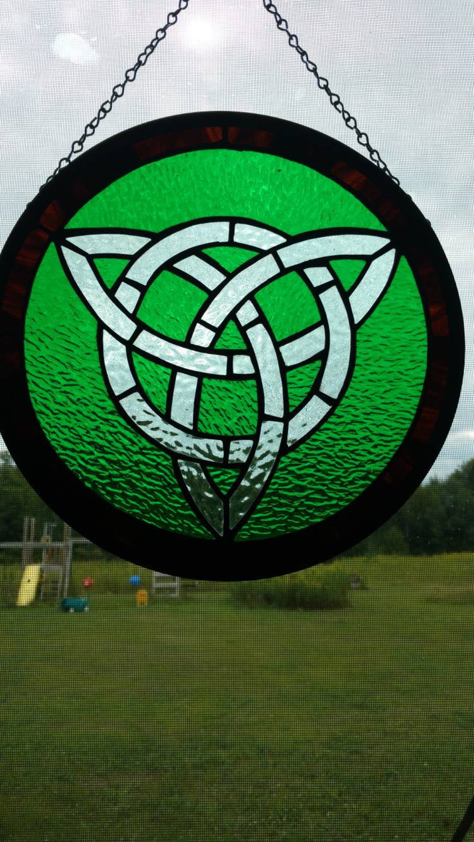 Stained Glass Round Celtic Knot Panel | Etsy