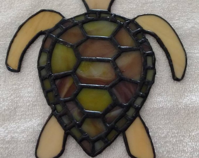 Handmade Stained Glass Sea Turtle Suncatcher - Etsy