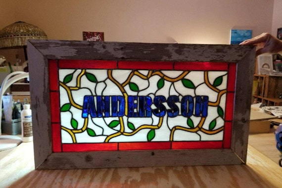 Custom Stained Glass Name Wall Hangings | Etsy