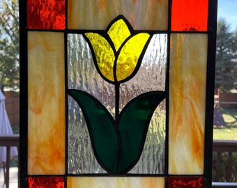 Stained Glass Tulip Flower - Etsy
