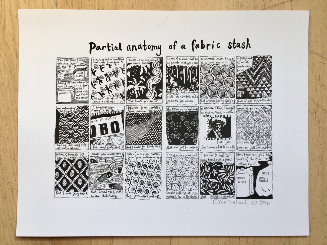 Art Print: Partial Anatomy of a Fabric Stash (8.5x11) - Etsy