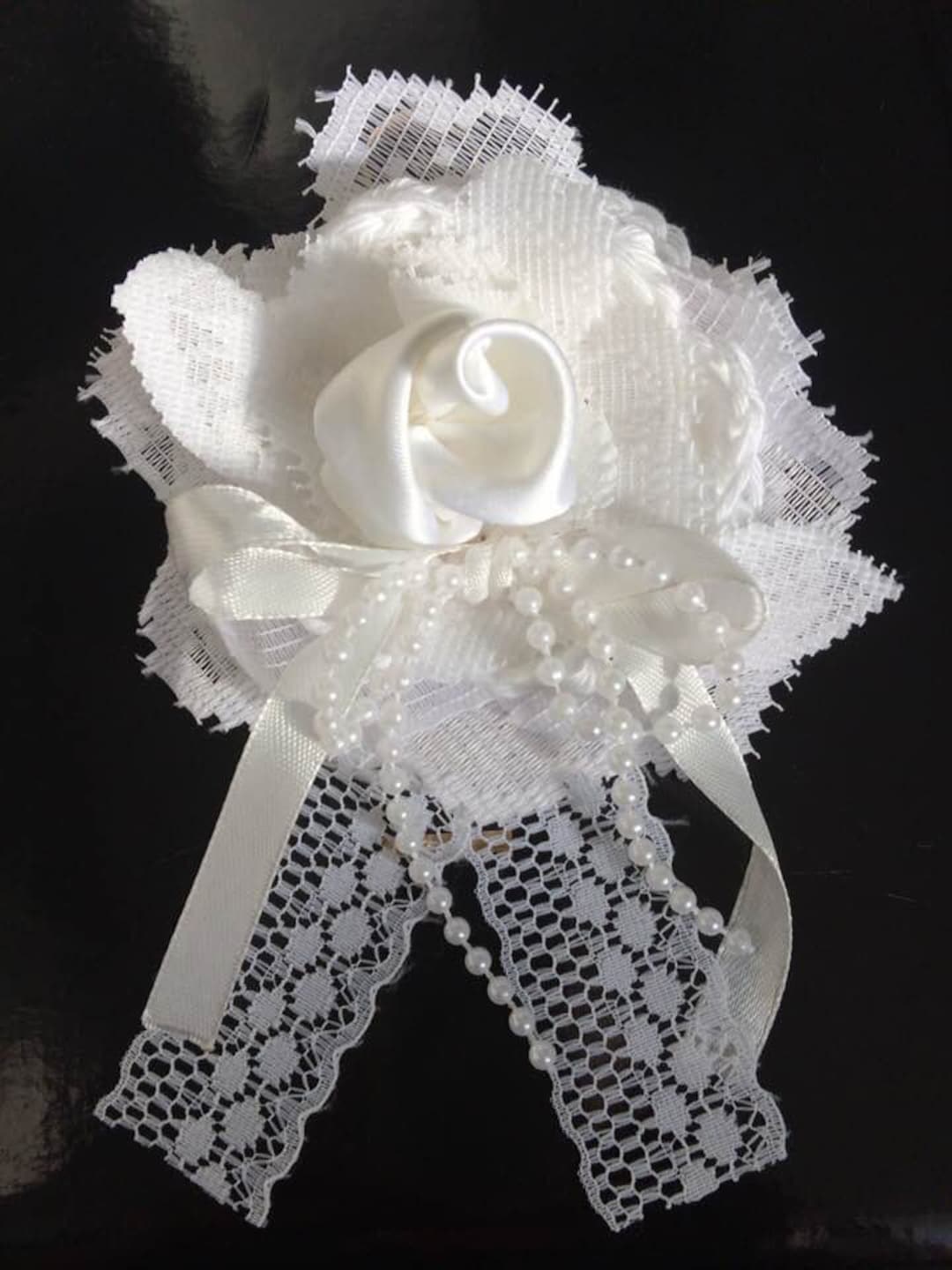 Brooch Corsage White Flower Oversized Flower Shawl Pin Hair Comb - Etsy