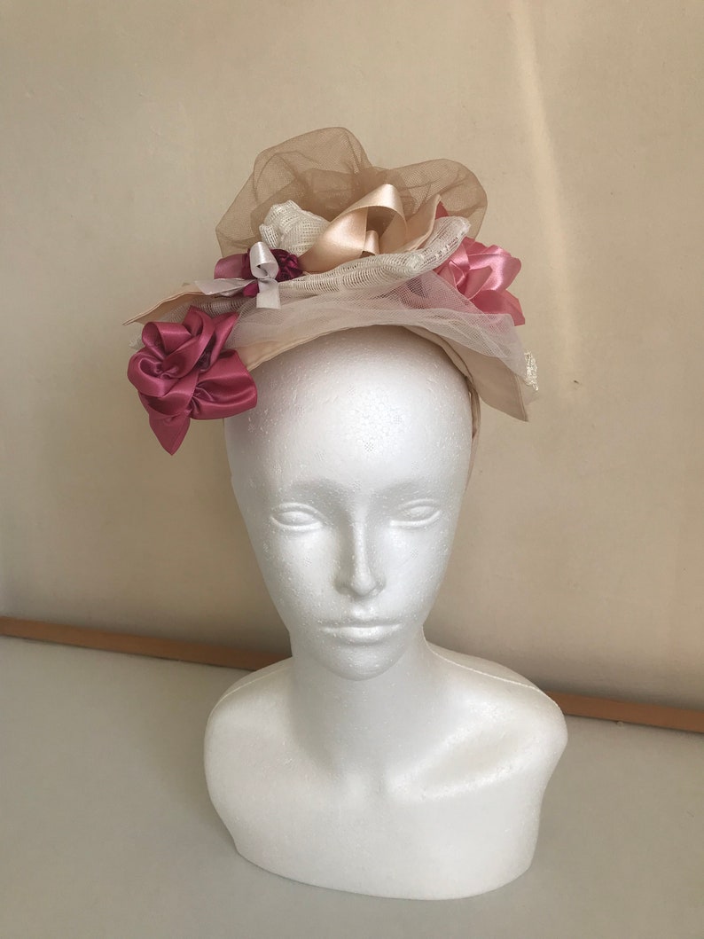 Bridgerton Inspired Pink Rose Fascinator Hat, Kentucky Derby Hat ...