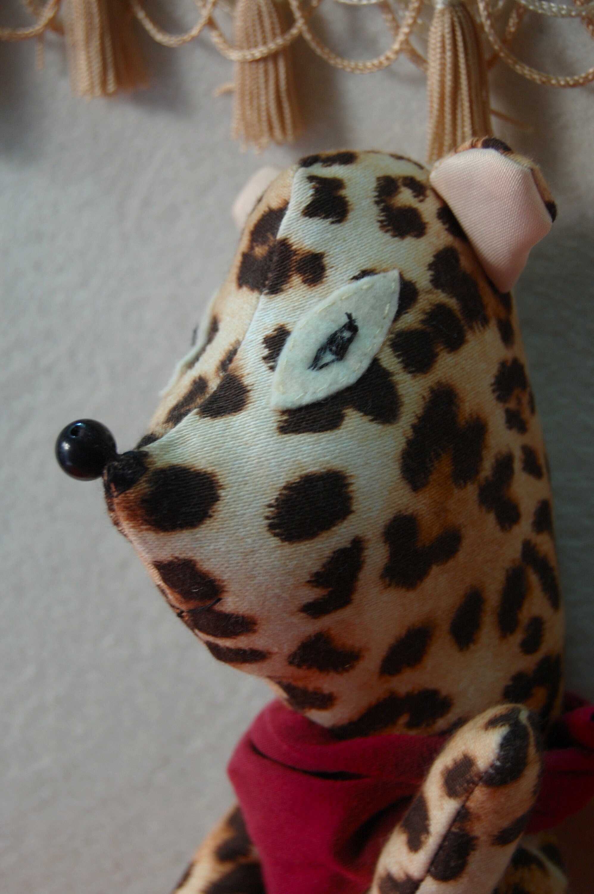 Leopard Stuffed Animal Upcycled Fabric Forest Animals - Etsy