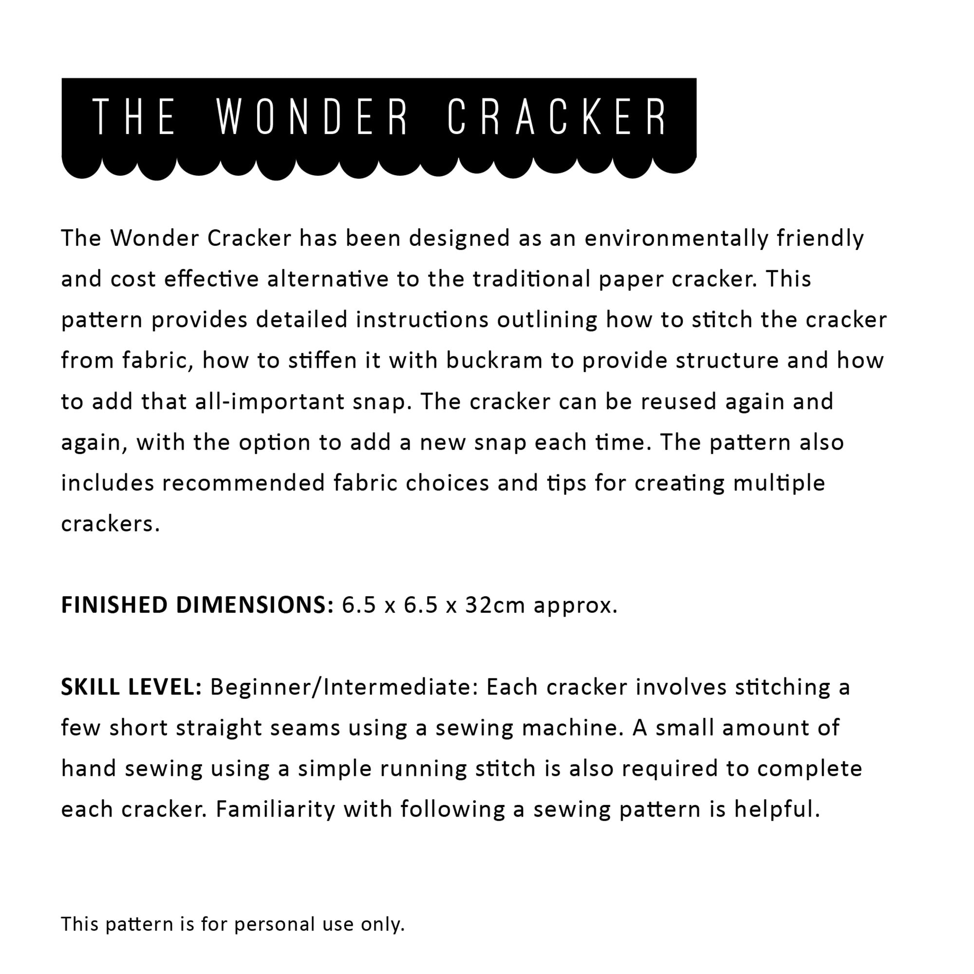 Wonder Cracker Sewing Pattern Pull and Snap Your Own | Etsy UK