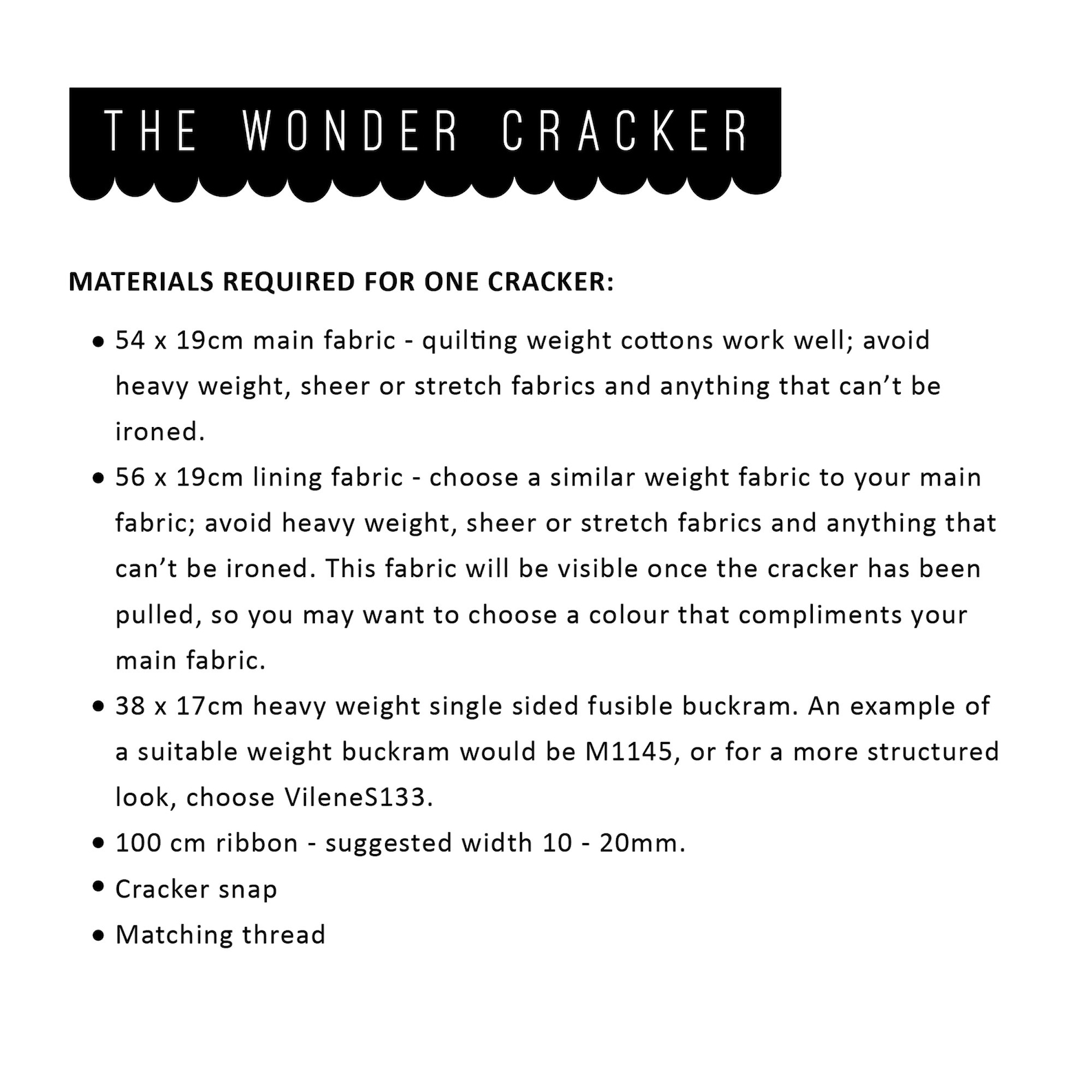 Wonder Cracker Sewing Pattern Pull and Snap Your Own Reusable, Fabric ...