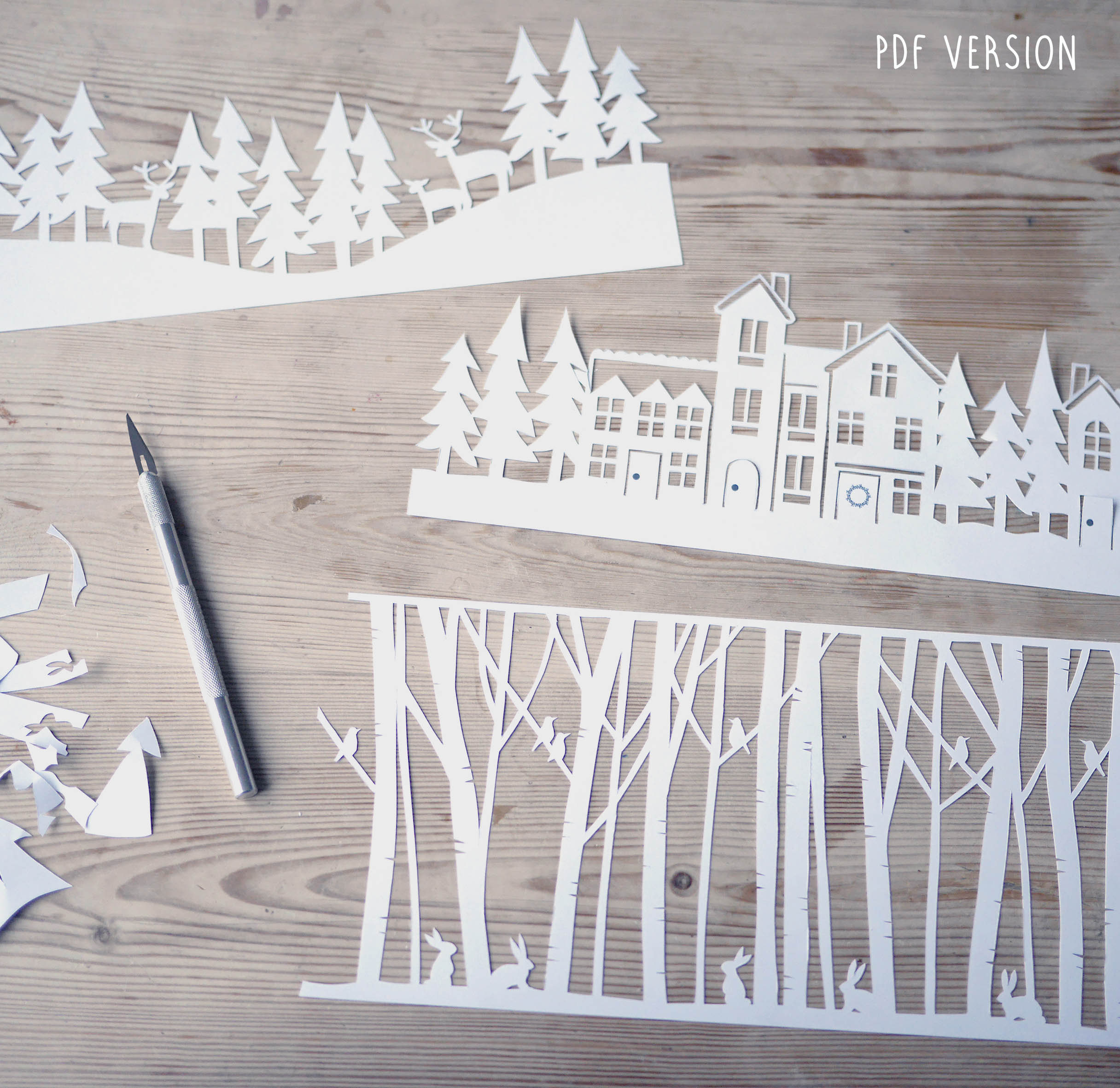 PDF Christmas Papercutting Template Pack Includes 3 Lanterns - Etsy