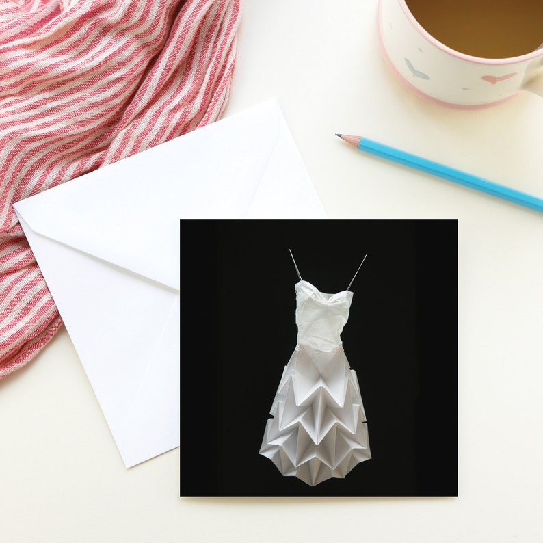 White Folded Paper Dress Greeting Card - LDN29 - Etsy UK