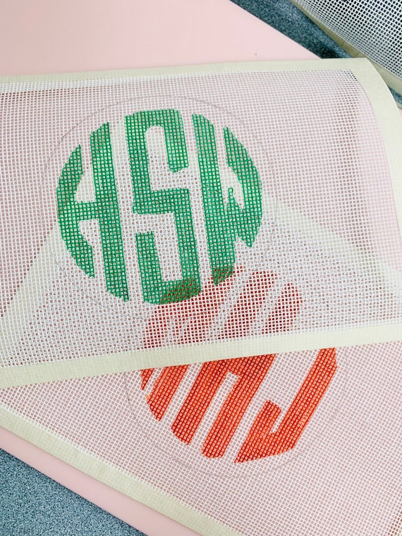 Custom Monogram Needlepoint Christmas Ornament CANVAS ONLY No - Etsy