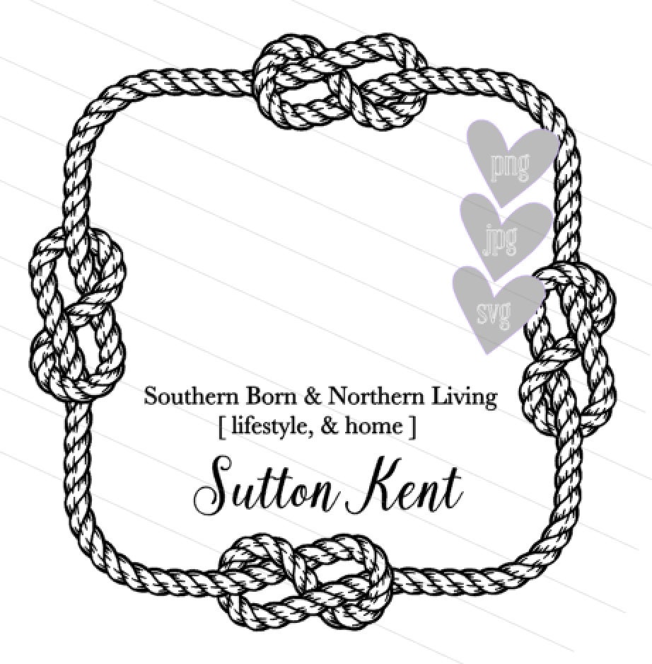 Rope Frame SVG Square Frame SVG Nautical JPG Png | Etsy