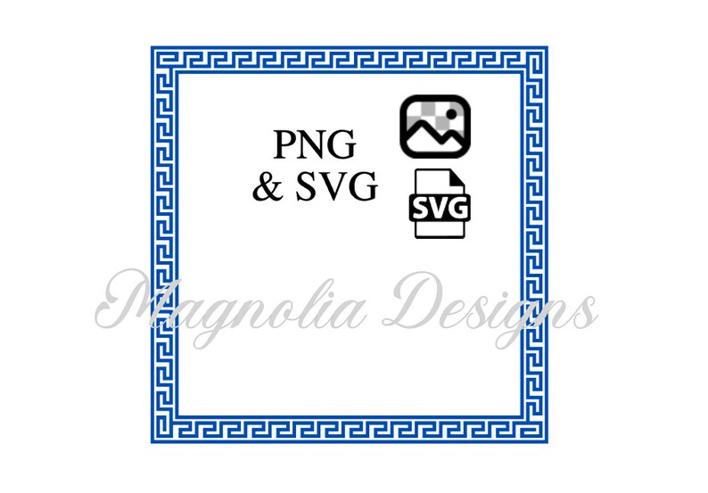 Navy Greek Key Frame SVG Rectangle Frame SVG Greek Key Png Chinoiserie ...