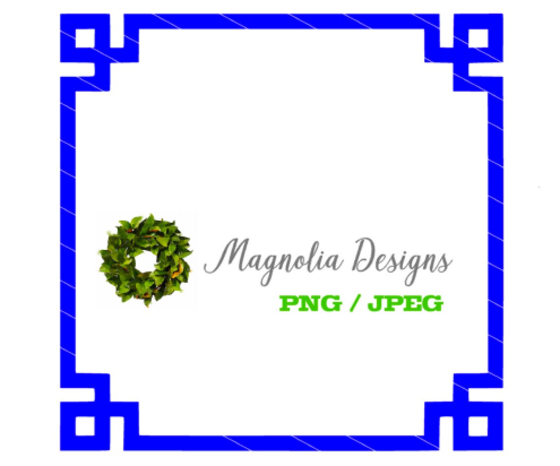 Blue Greek Key Frame SVG Rectangle Frame SVG Greek Key - Etsy