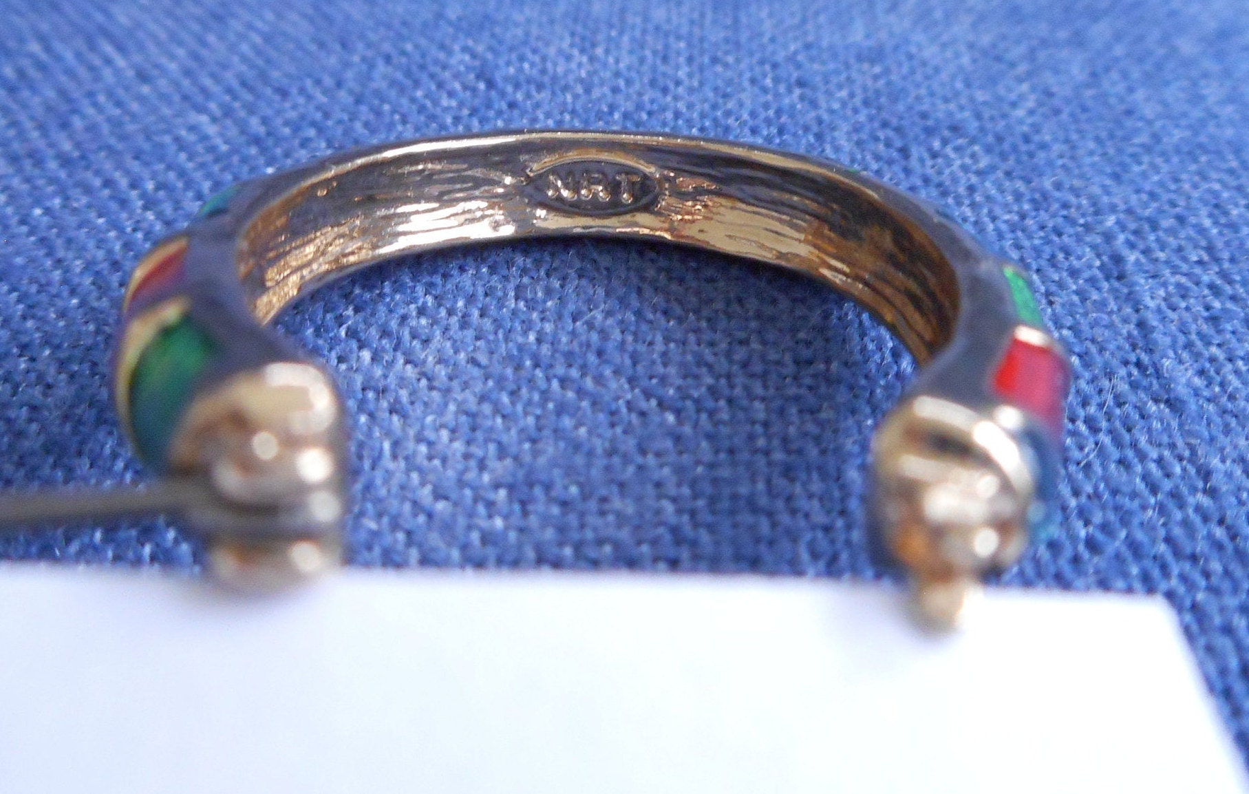 Avon NRT Enamel Long Hoops * Red Green Blue * 1980's - Etsy