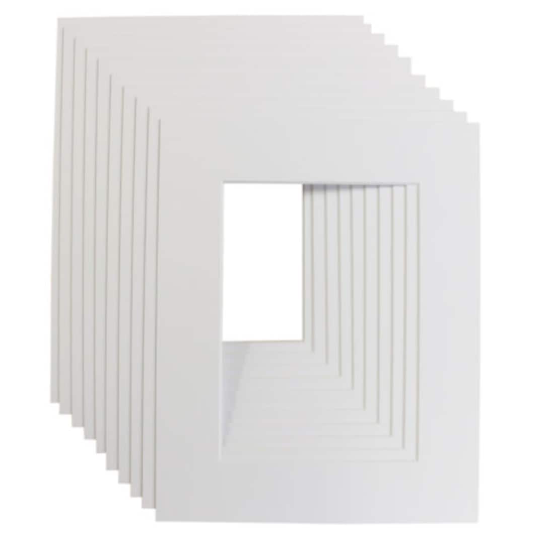 Bright White Bevel Cut Mounts for Photo Picture Frames - 1.4mm White ...