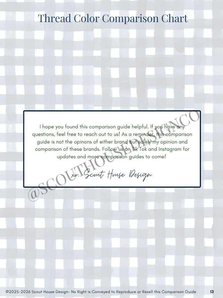 DMC to Silk & Ivory Thread Conversion Chart | Color Comparison Guide ...