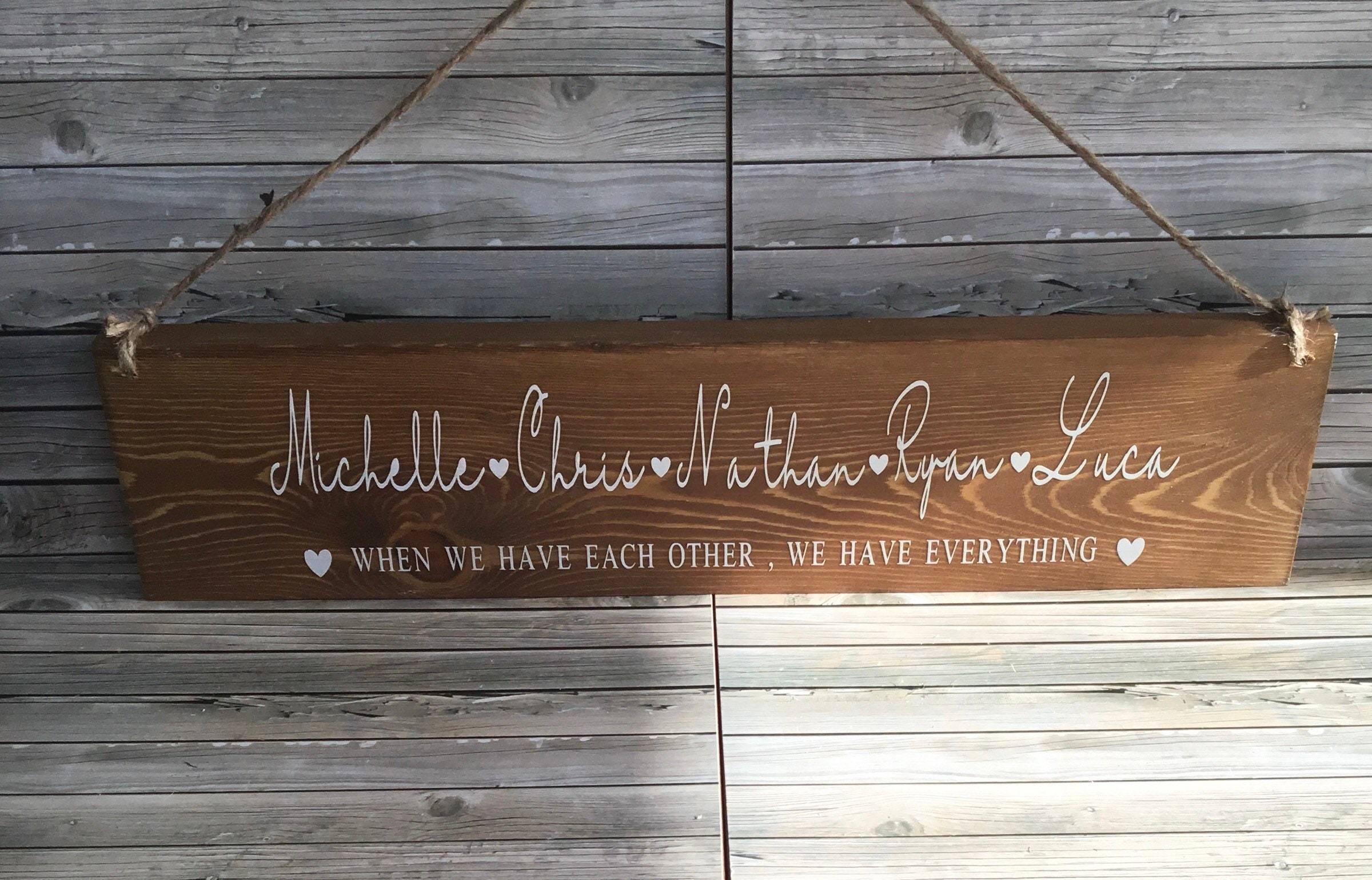 Personalised Rustic Handcrafted Wooden Stained Wall Plaque. - Etsy Israel