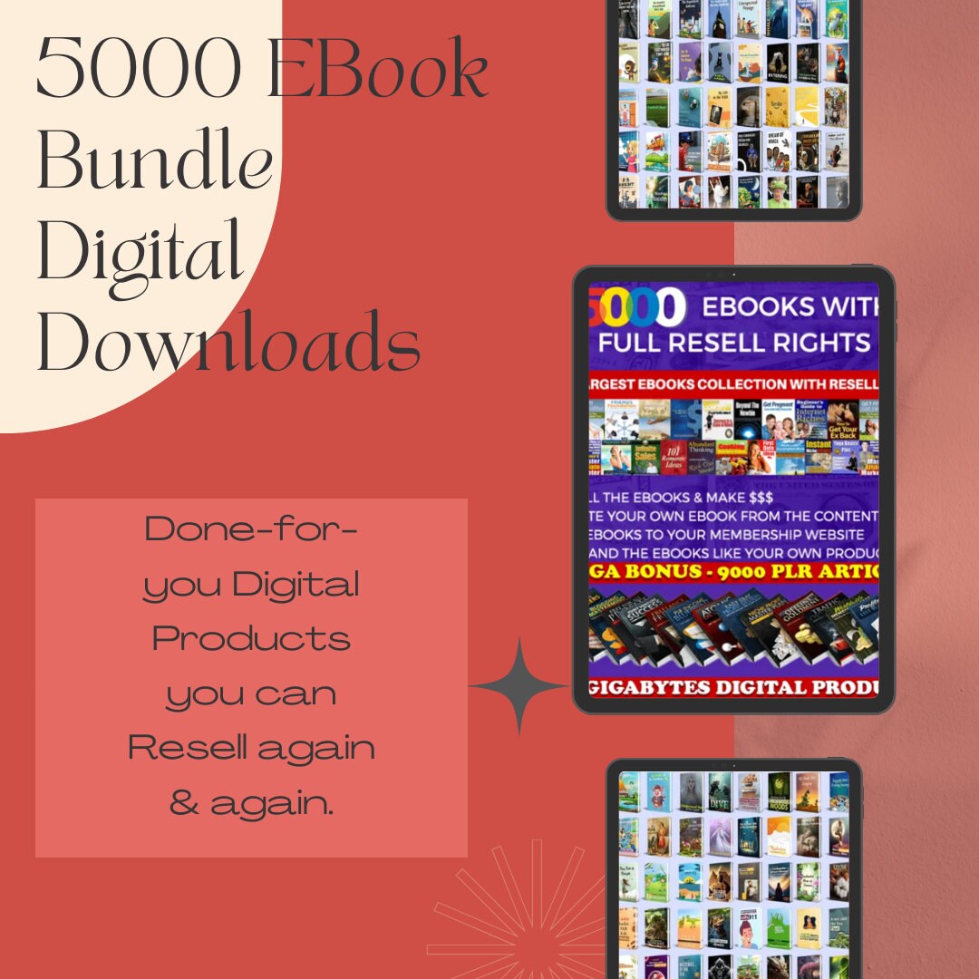 Digital Product Resell Bundle | 5000 Ebook Digital Products | Passive ...