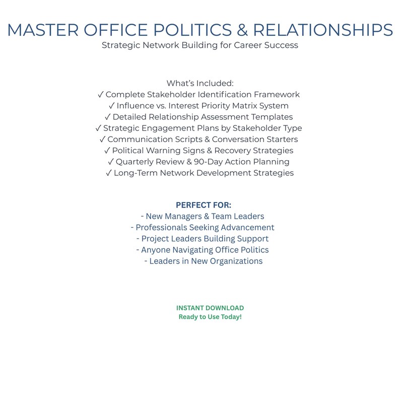 Stakeholder Mapping Worksheet - Relationship Strategy, Network Building ...