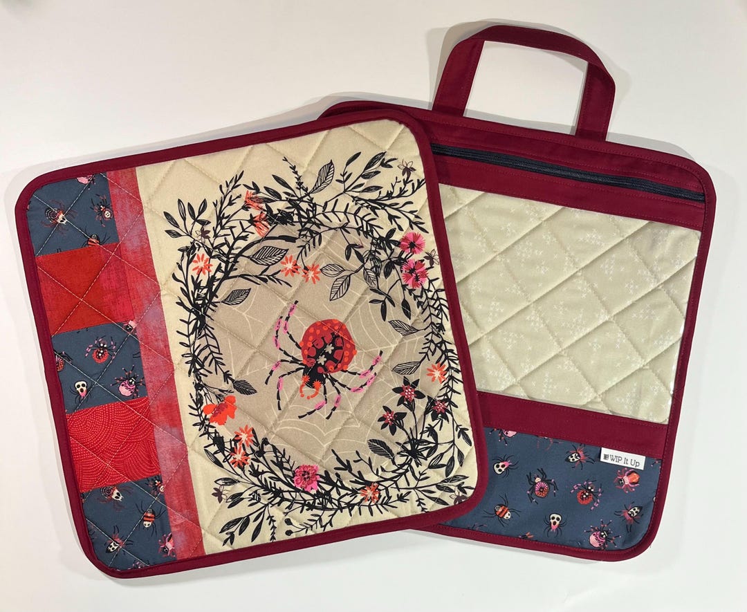 Midnight Whispers Patchwork spider Vinyl Front, Quilted Cross Stitch ...