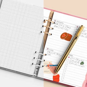 Ring Binder DIY Digital Planner With Pen, Pockets, Zips, Inserts ...