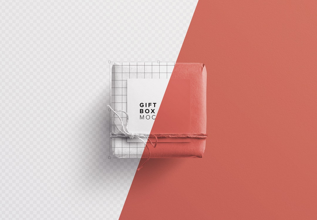 GIFT BOX MOCKUP - Mockup With Twine - Modern Design Mockup - Birthday ...
