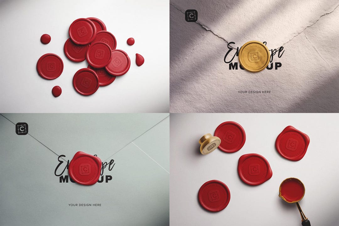 High-resolution Wax Seal Mockup Set for Branding, Packaging, Luxury ...
