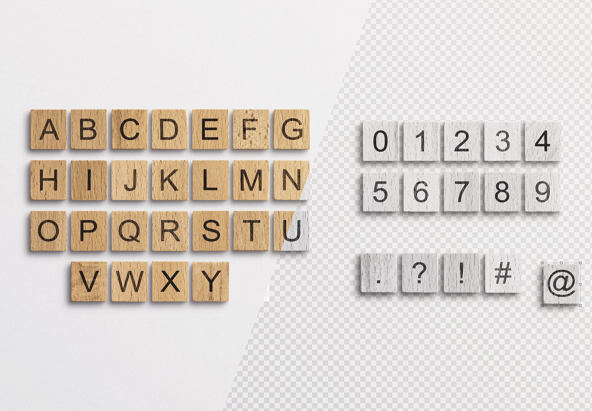 ALPHABET WOODEN TILE Alphabet Letter Tile Montessori Letters Home ...