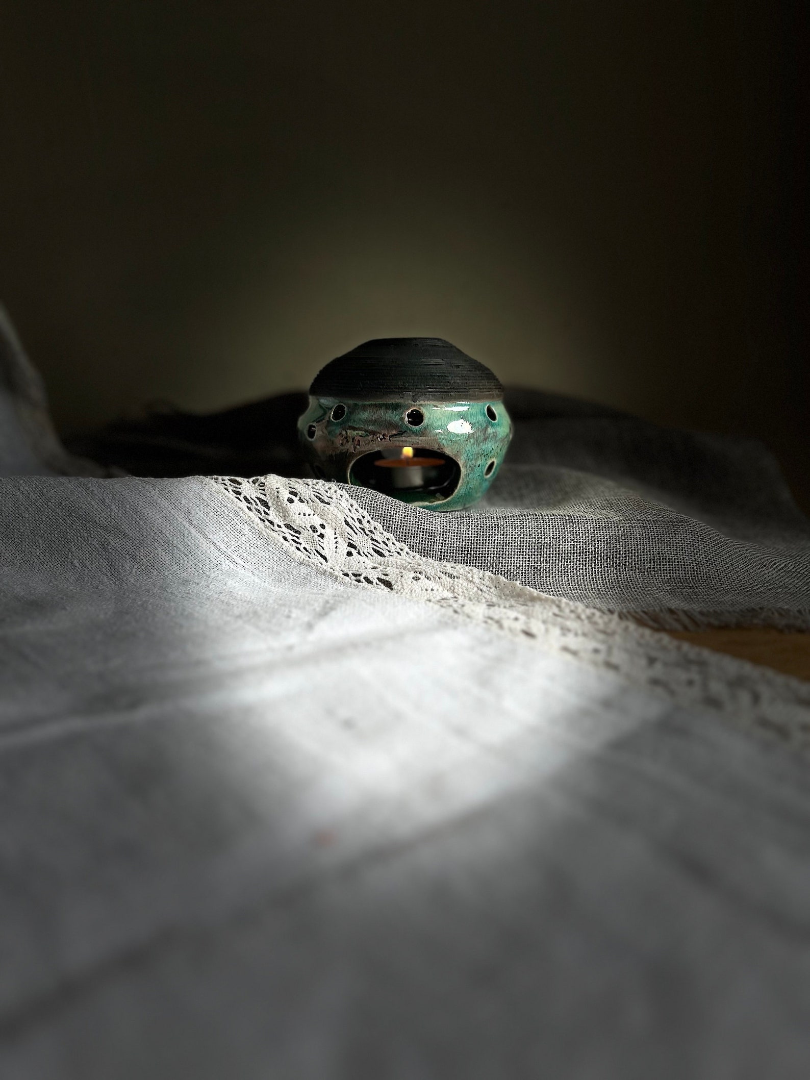 Raku for Good Luck, Turquoise Ceramic Acorn for Good Luck, Raku ...
