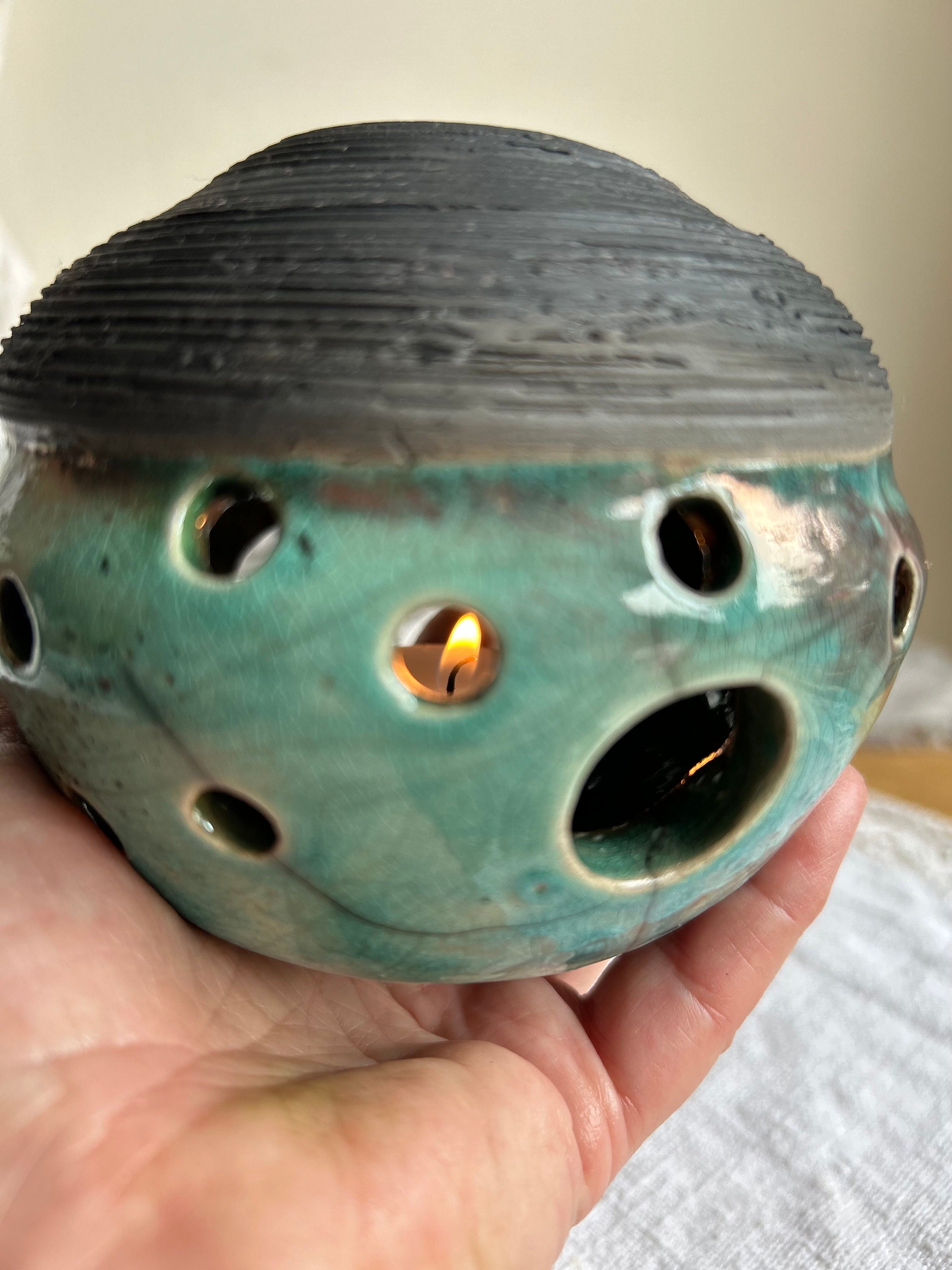 Raku for Good Luck, Turquoise Ceramic Acorn for Good Luck, Raku ...