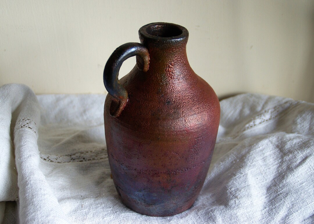 Raku Ceramics Dragon Skin Raku Pottery Vase Cooper Ceramic Ikebana Vase ...